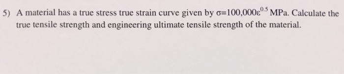 Solved A material has a true stress true strain curve given | Chegg.com