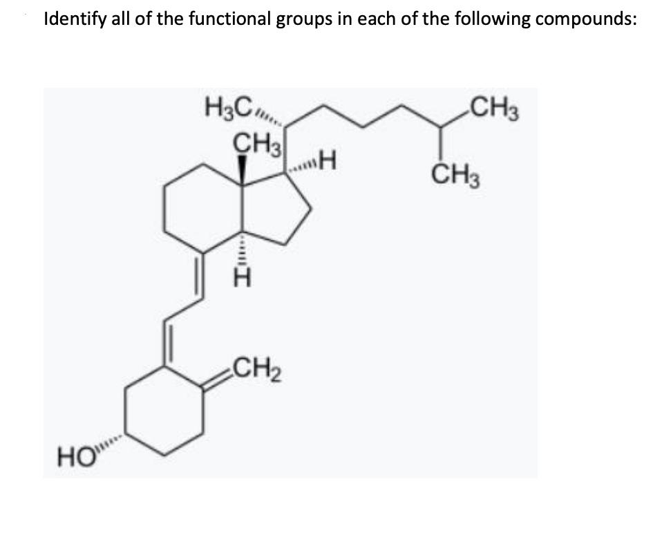 Solved Identify all of the functional groups in each of the | Chegg.com
