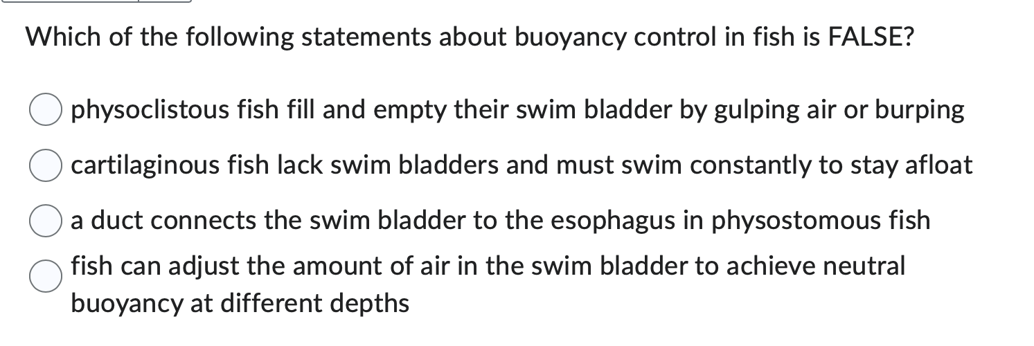 Which of the following statements about buoyancy | Chegg.com
