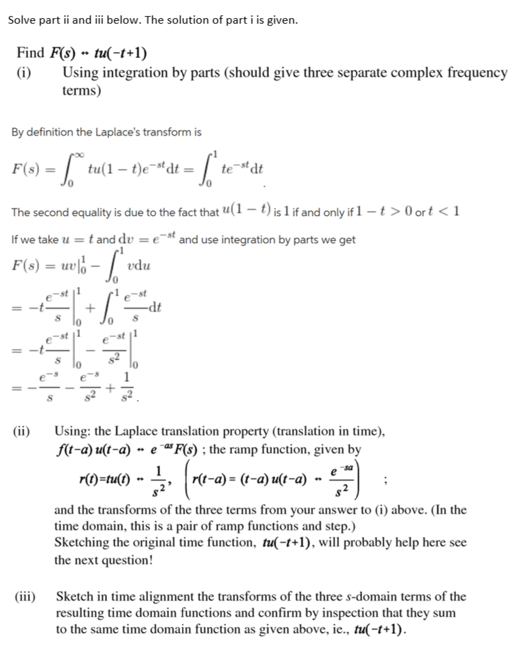 Solved Solve part ii and iii below. The solution of parti is | Chegg.com