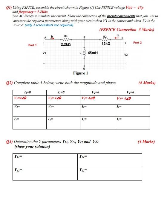 Solved 01) Using PSPICE, assemble the circuit shown in | Chegg.com