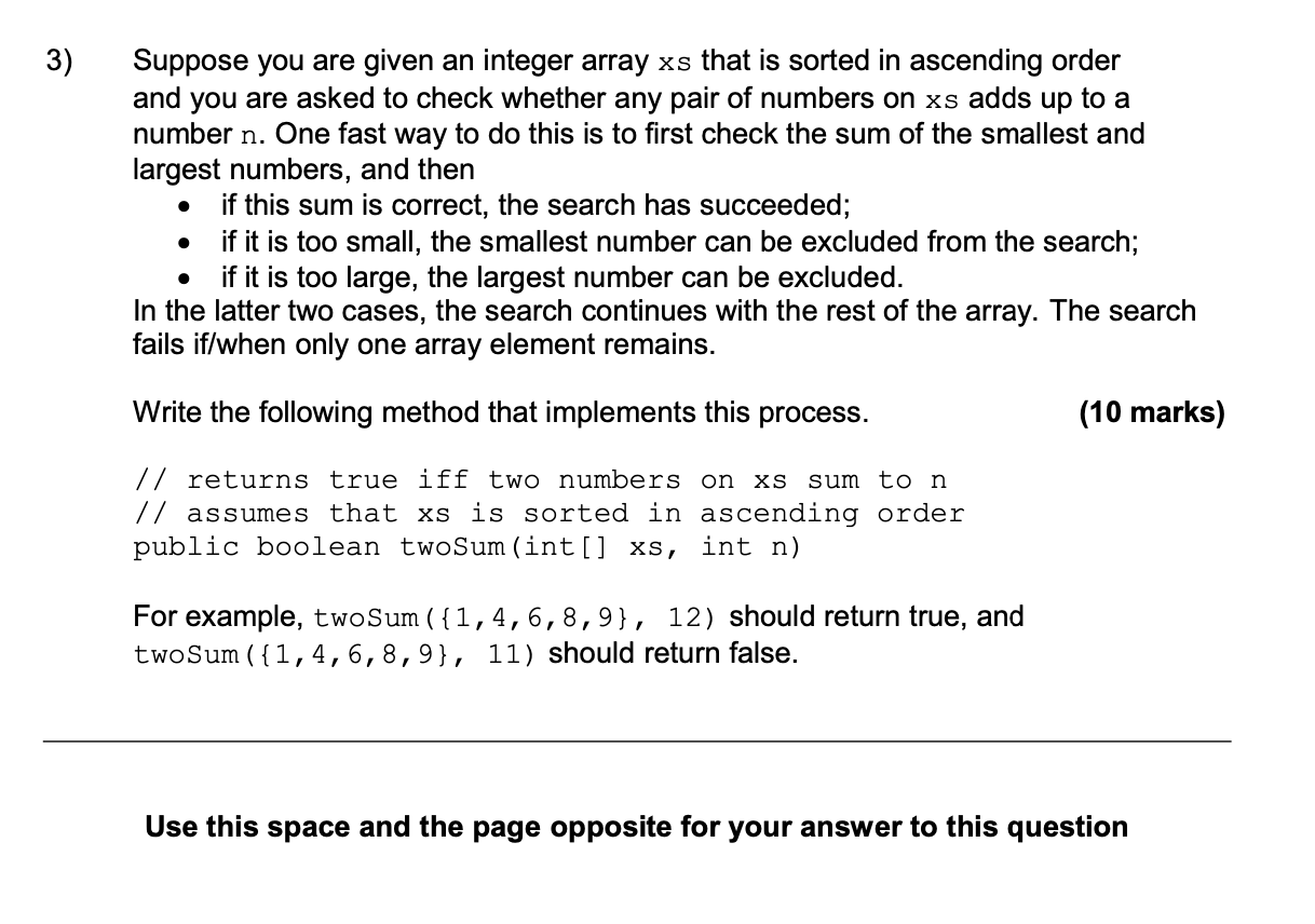 Solved 3 Suppose You Are Given An Integer Array Xs That Is