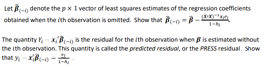 Let 𝒙𝑖be the 𝑝 × 1 covariate vector for | Chegg.com