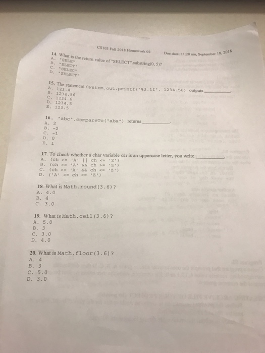 Solved CS103 Fall 2018 Homework 02 2018 Due date: 11.20 am, | Chegg.com