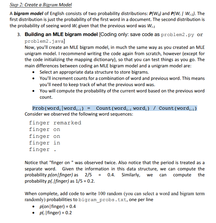 For this assignment, we will develop n-gram models | Chegg.com