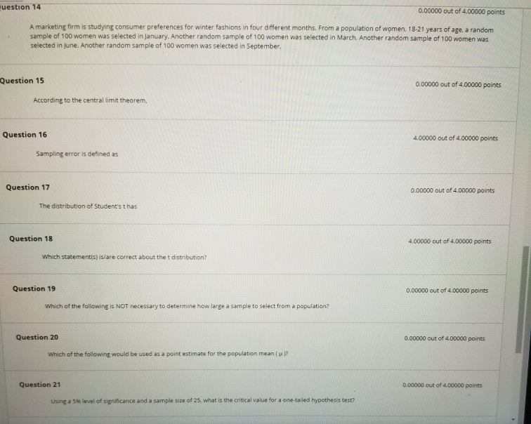 nter 0.00000 out of 4.00000 points Question 8 The | Chegg.com