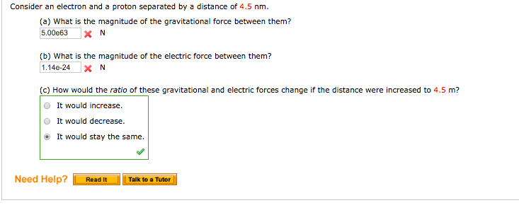 Solved Consider An Electron And A Proton Separated By A