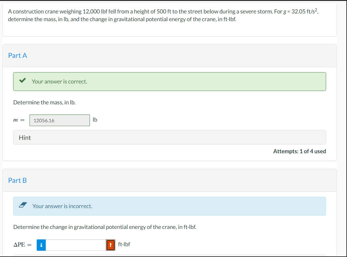 Solved A construction crane weighing 12,000 lbf fell from a | Chegg.com