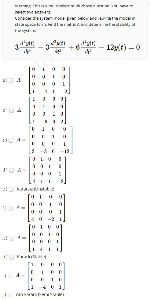 Solved Warning: This is a multi select multi chose question. | Chegg.com