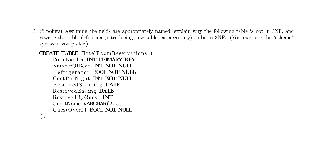 Solved 3. (5 points) Assuming the fields are appropriately | Chegg.com