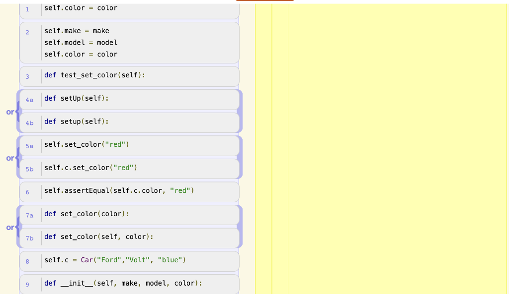 Solved Construct a class named Car with the methods __init__ | Chegg.com