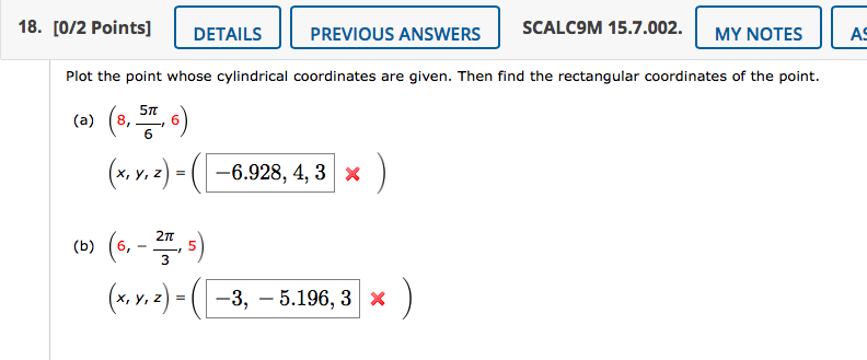 Solved Plot the point whose cylindrical coordinates are | Chegg.com