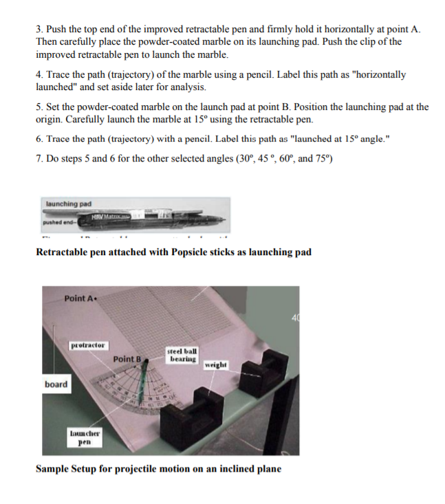 LABORATORY ACTIVITY ON PROJECTILE MOTION "Curve Me on | Chegg.com