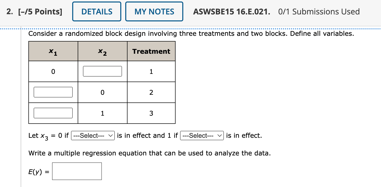 Solved Consider a randomized block design involving three | Chegg.com Solved Consider a randomized block design involving three | Chegg.com