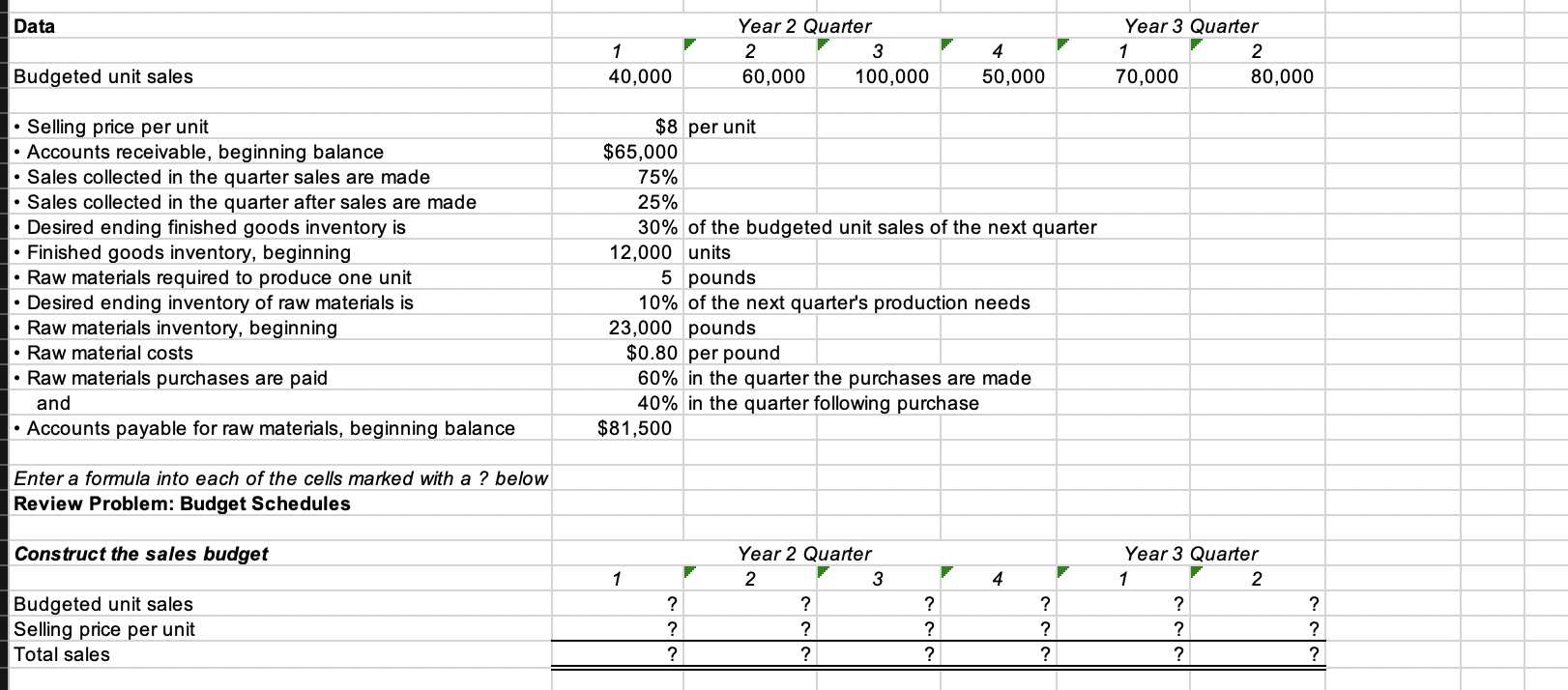 Solved Chapter 8: Applying Excel: Excel Worksheet (Part 1 of | Chegg.com