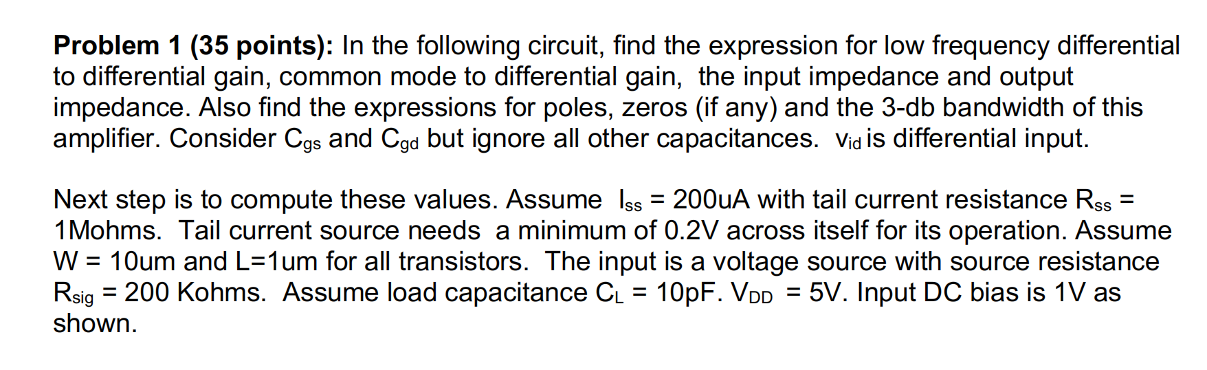 Solved Problem 1 (35 points): In the following circuit, find | Chegg.com