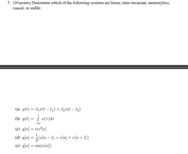 Solved (10 ﻿points) ﻿Determine which of the following | Chegg.com
