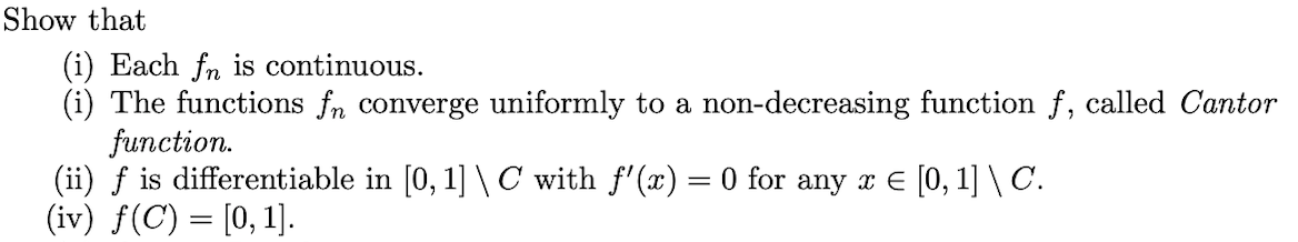 Solved Problem 2 We inductively define functions fn: [0, 1] | Chegg.com