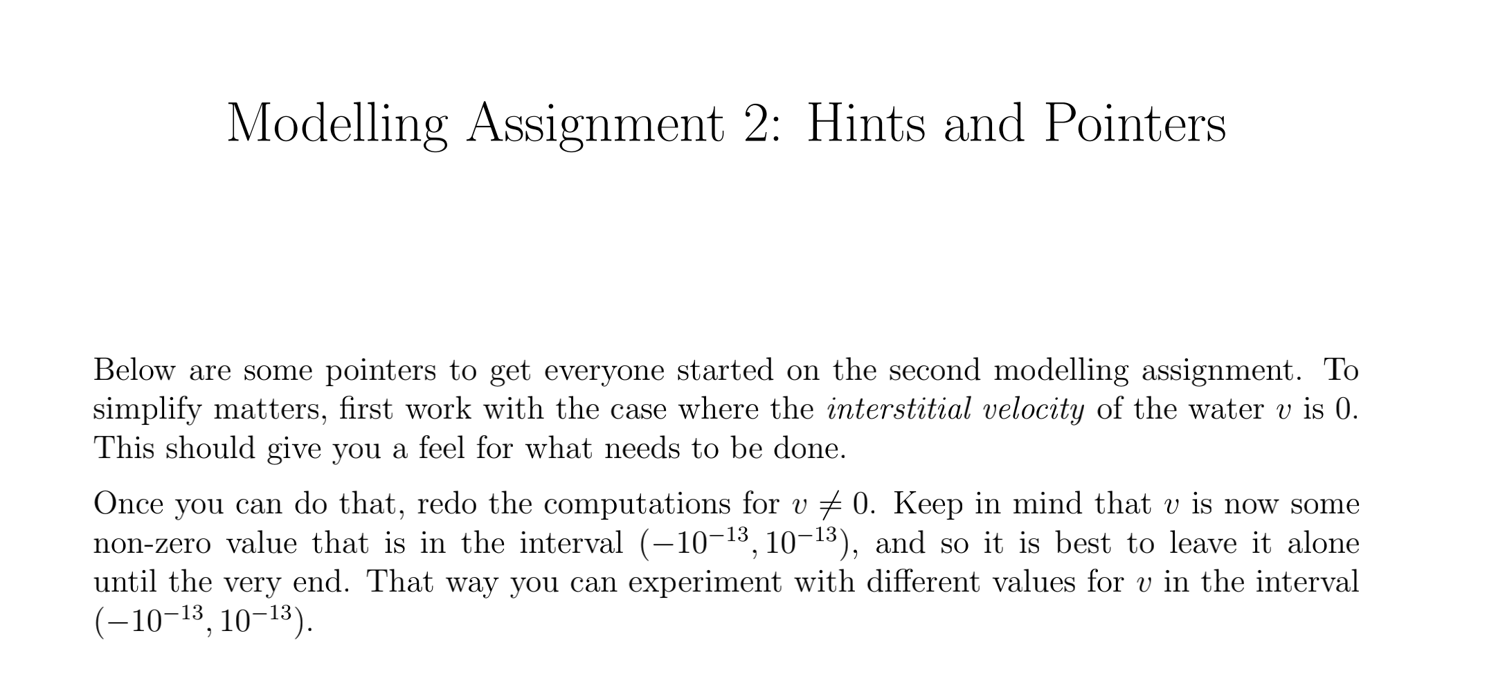 Modelling Assignment 2: Hints and Pointers Below are | Chegg.com