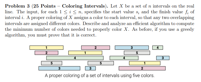 Solved Problem 3 (25 Points - Coloring Intervals). Let X be | Chegg.com