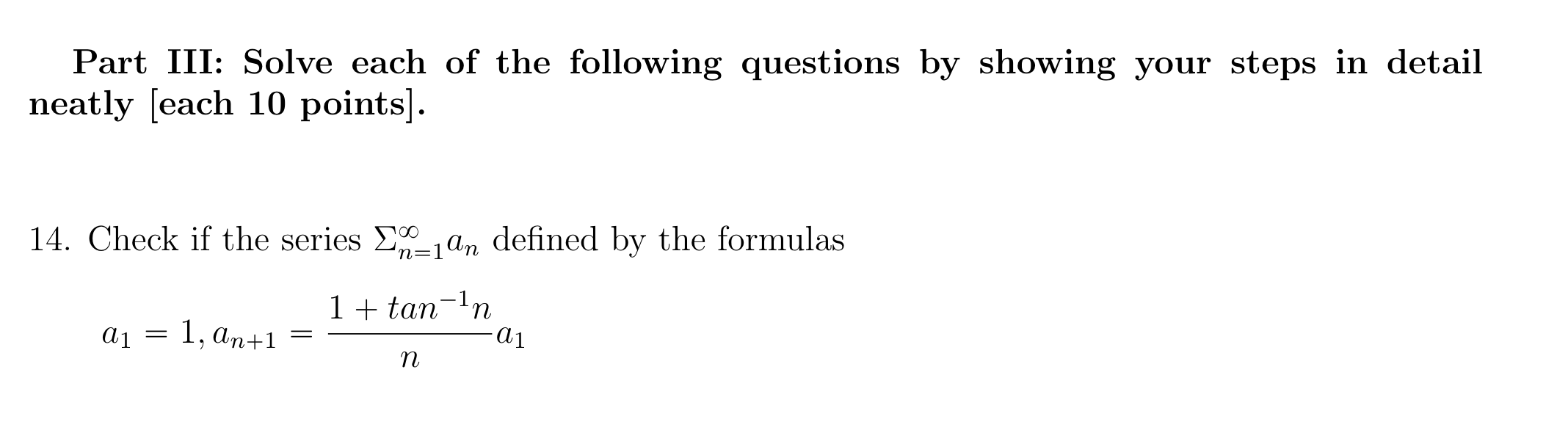 Solved Part Iii Solve Each Of The Following Questions By
