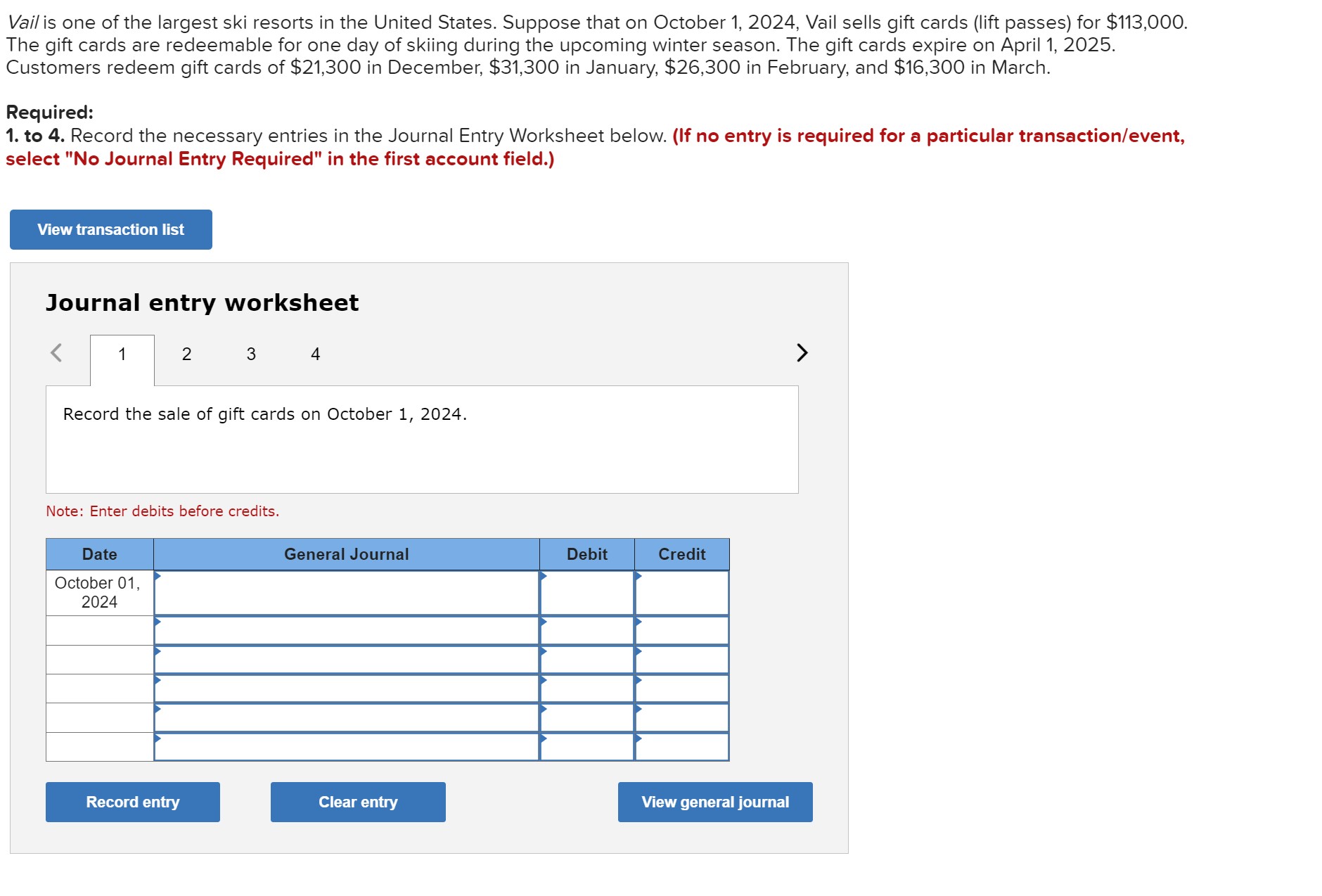 Solved Journal entry worksheet Record the redemption of gift | Chegg.com