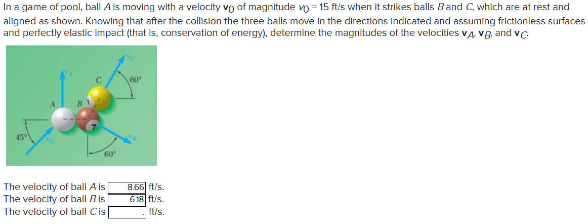 Solved In a game of pool, ball A is moving with a velocity | Chegg.com