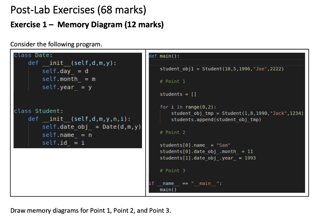 Solved Post-Lab Exercises (68 marks) Exercise 1 - Memory | Chegg.com