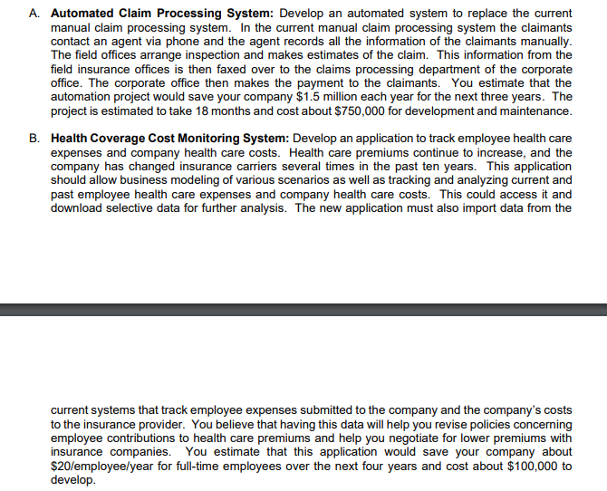 A. Automated Claim Processing System: Develop an | Chegg.com