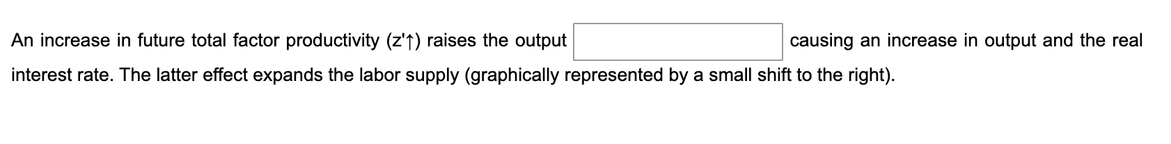 Solved An increase in future total factor productivity (z′↑) | Chegg.com