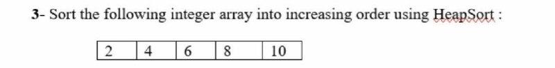 Solved 3- Sort the following integer array into increasing | Chegg.com