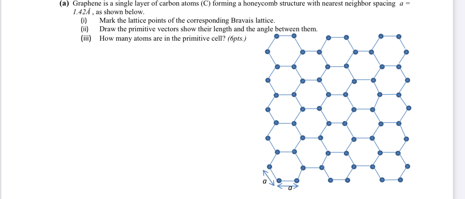 Solved (a) ﻿Graphene is a single layer of carbon atoms (C) | Chegg.com