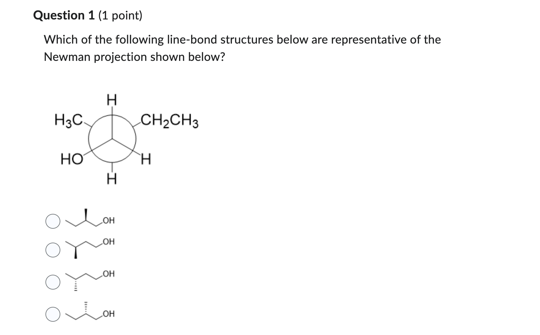 Solved by an EXPERT Question 1 (1 ﻿point)Which of the following line-bond | Chegg.com