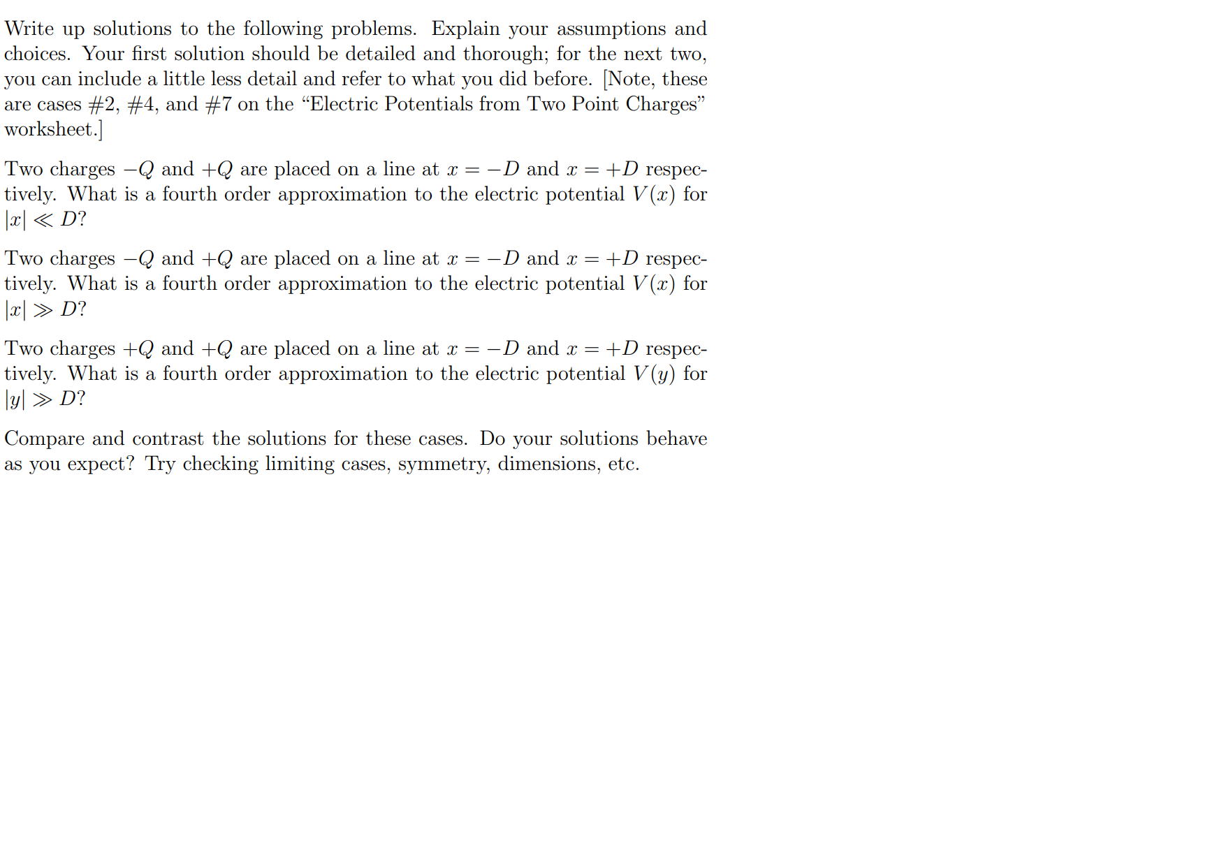 Solved Write up solutions to the following problems. Explain | Chegg.com