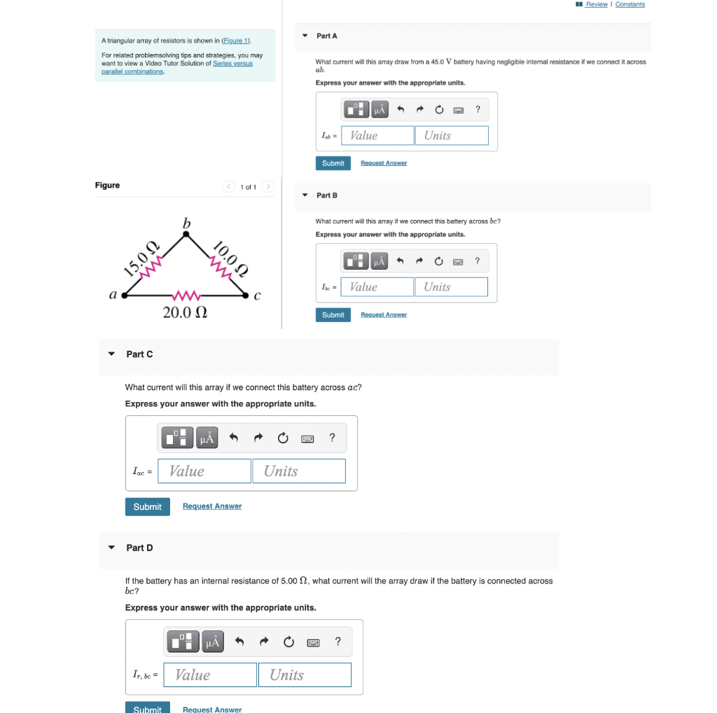 Solved Rezione m Review Constants Part A A triangular array | Chegg.com