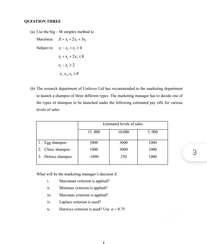 Solved (a) Use the big-M simplex method to {:[" Maximize | Chegg.com