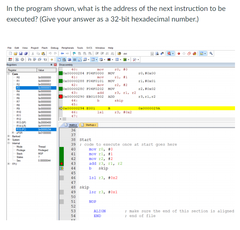 Solved In the program shown, what is the address of the next | Chegg.com