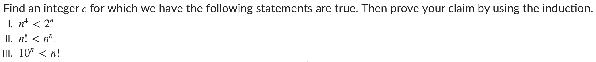 Solved с Find an integer c for which we have the following | Chegg.com