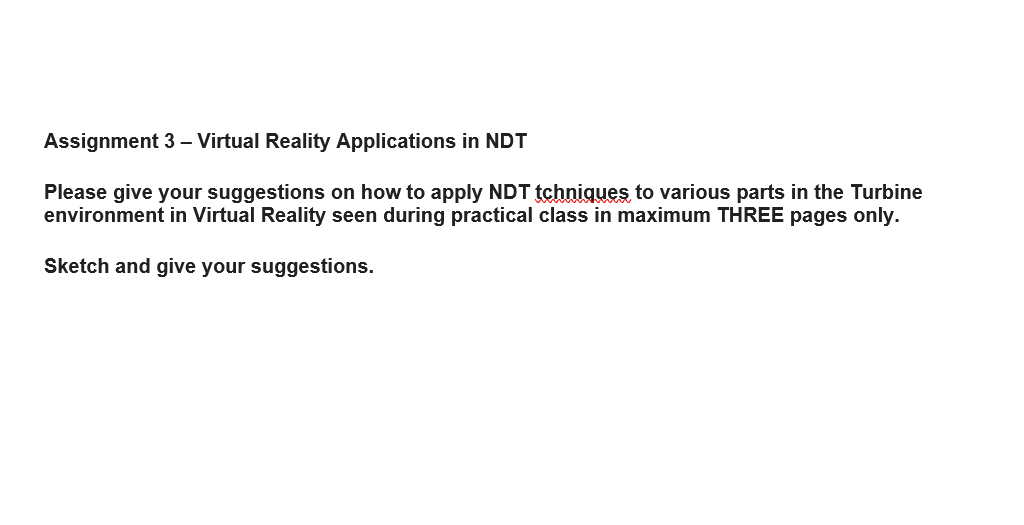 Solved Assignment 3 - Virtual Reality Applications in NDT | Chegg.com
