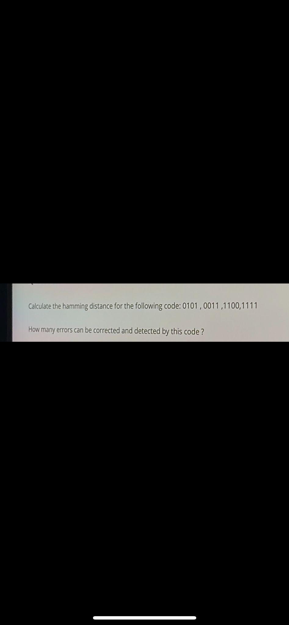 Solved Calculate the hamming distance for the following | Chegg.com