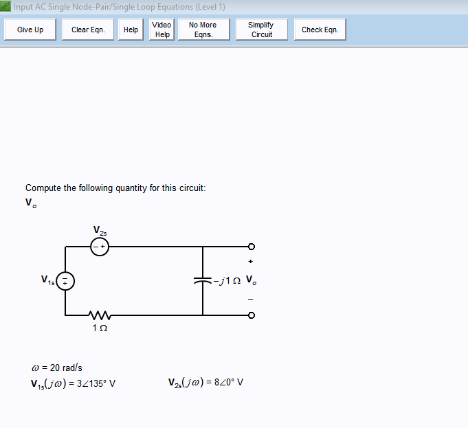 Solved Input AC Single Node-Pair/Single Loop Equations | Chegg.com