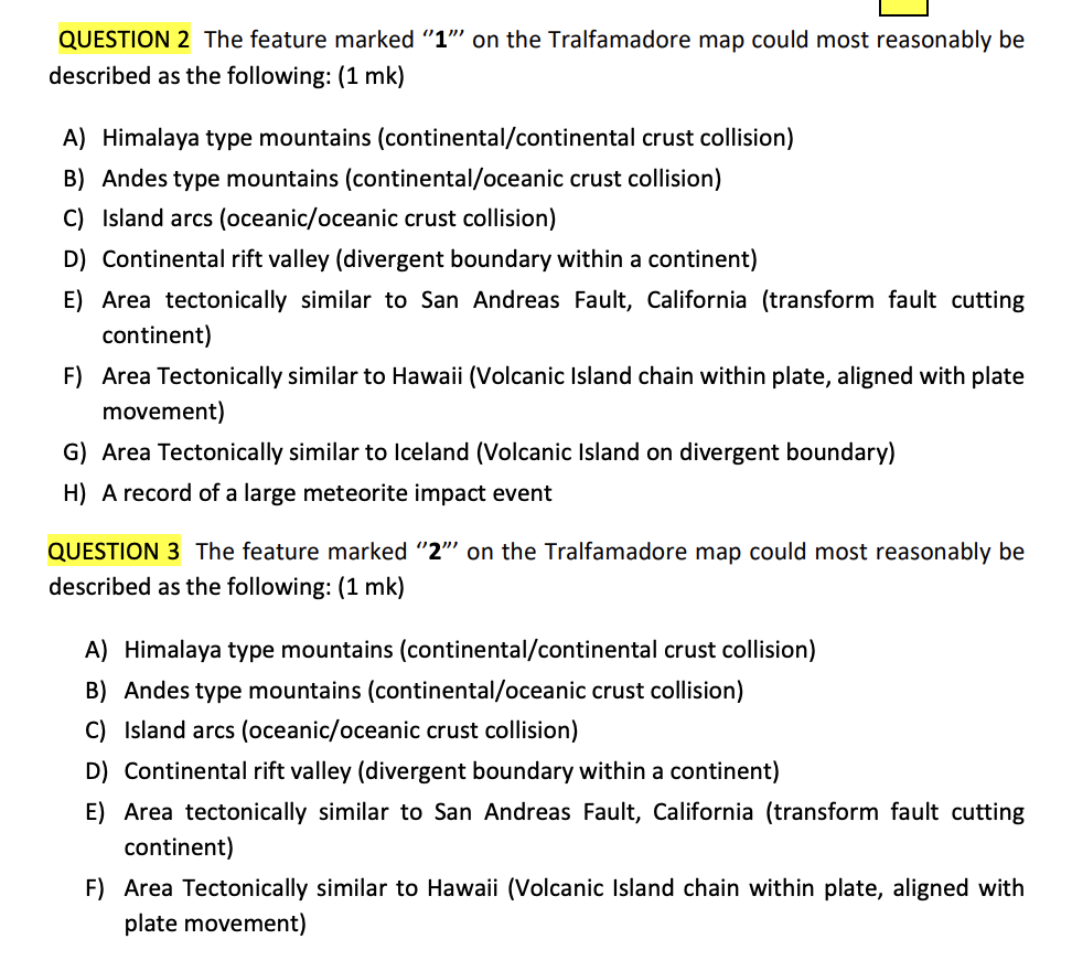 Solved \r\n\r\n\r\nQUESTION 2 The feature marked \"1\"' on | Chegg.com