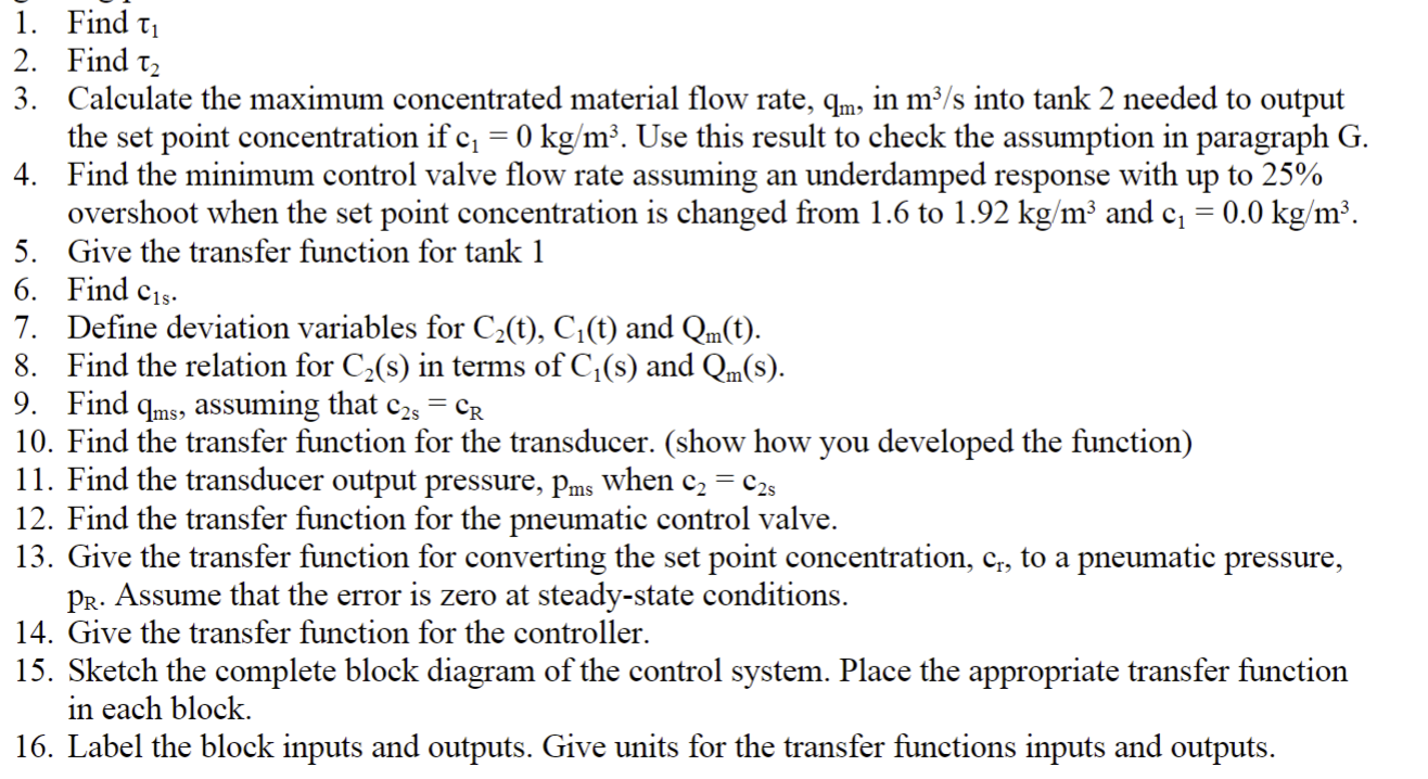 Solved Assume that the two tank mixing process below | Chegg.com