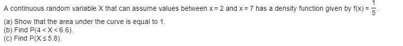 Solved A continuous random variable X that can assume values | Chegg.com