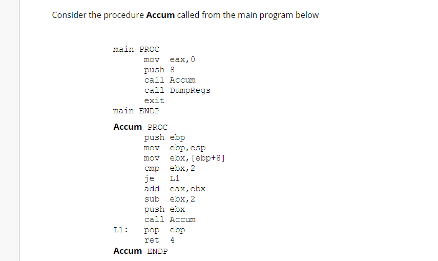 Solved How many stack bytes are used by each call to | Chegg.com