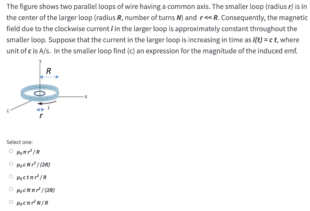 Solved The figure shows two parallel loops of wire having a | Chegg.com