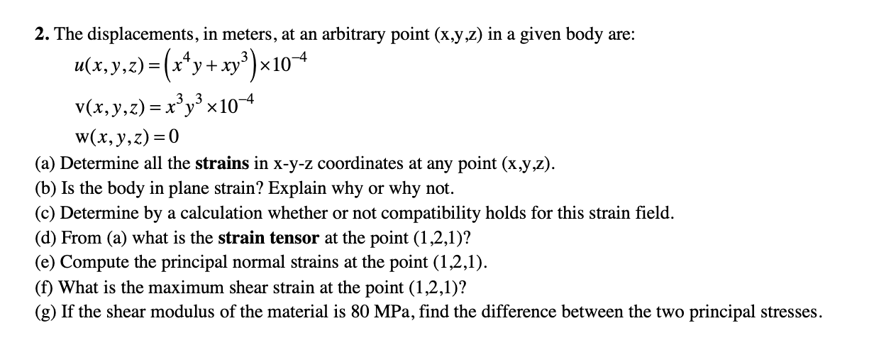 Solved -4 = 2. The displacements, in meters, at an arbitrary | Chegg.com