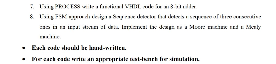 Solved 7. Using PROCESS write a functional VHDL code for an | Chegg.com