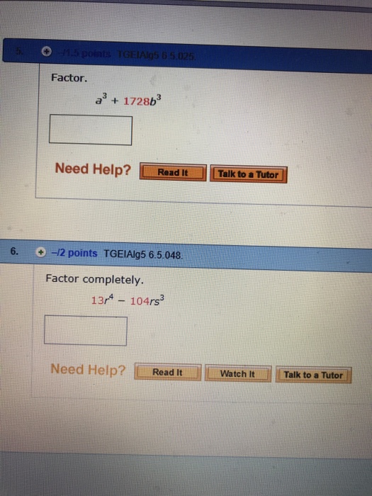 Solved Factor. a3 + 1728b3 Need Help?ReadIt Talk to a Tutor | Chegg.com Solved Factor. a3 + 1728b3 Need Help?ReadIt Talk to a Tutor | Chegg.com