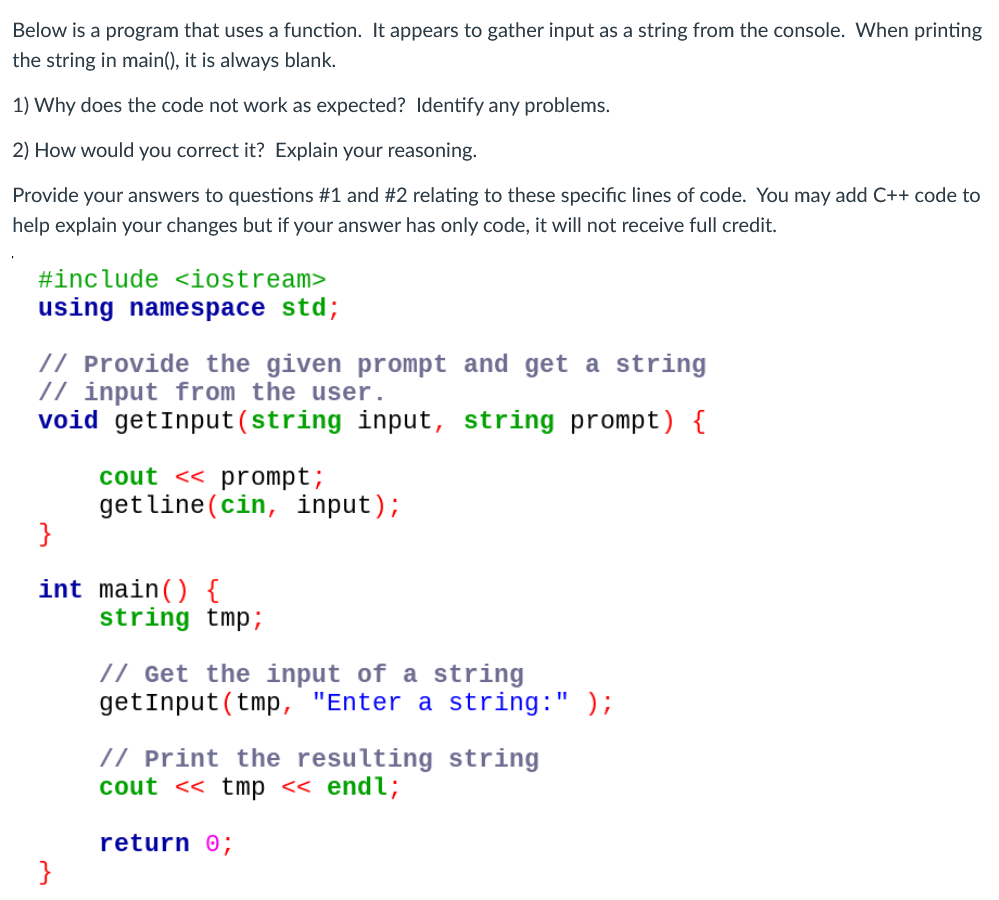 Solved Below is a program that uses a function. It appears | Chegg.com